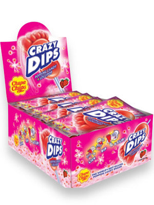 Crazy Dips Strawberry lollipop - Chupa Chups - 1 pc – Elona Market