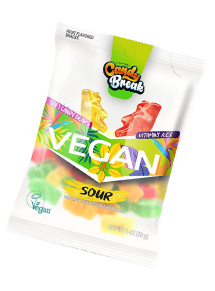 Vegan Sour fruit gummy bears - Candy Break - 4oz – Elona Market